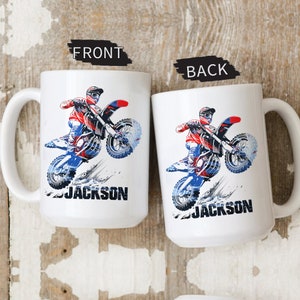 Personalized Motocross Mug, Dirt Bike Coffee Mug, Custom Name Coffee ...