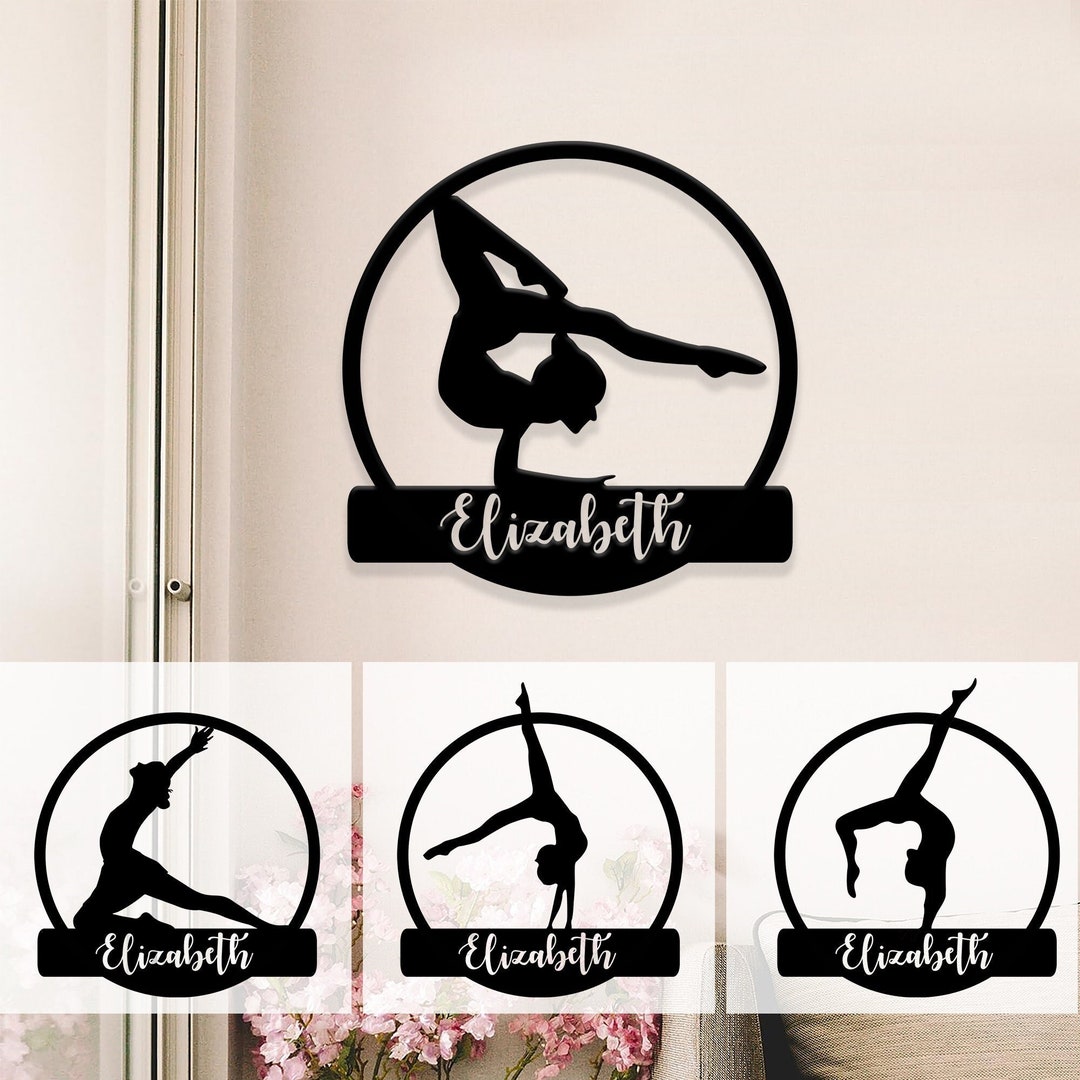 Personalized Gymnastic Metal Sign, Gymnastic Sign, Custom Name Room ...