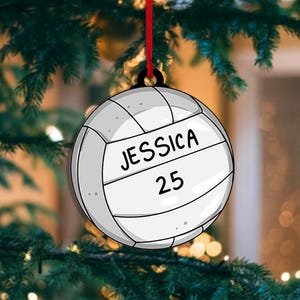 Personalized Volleyball Flat 2D Ornament, Custom Volleyball Christmas ...