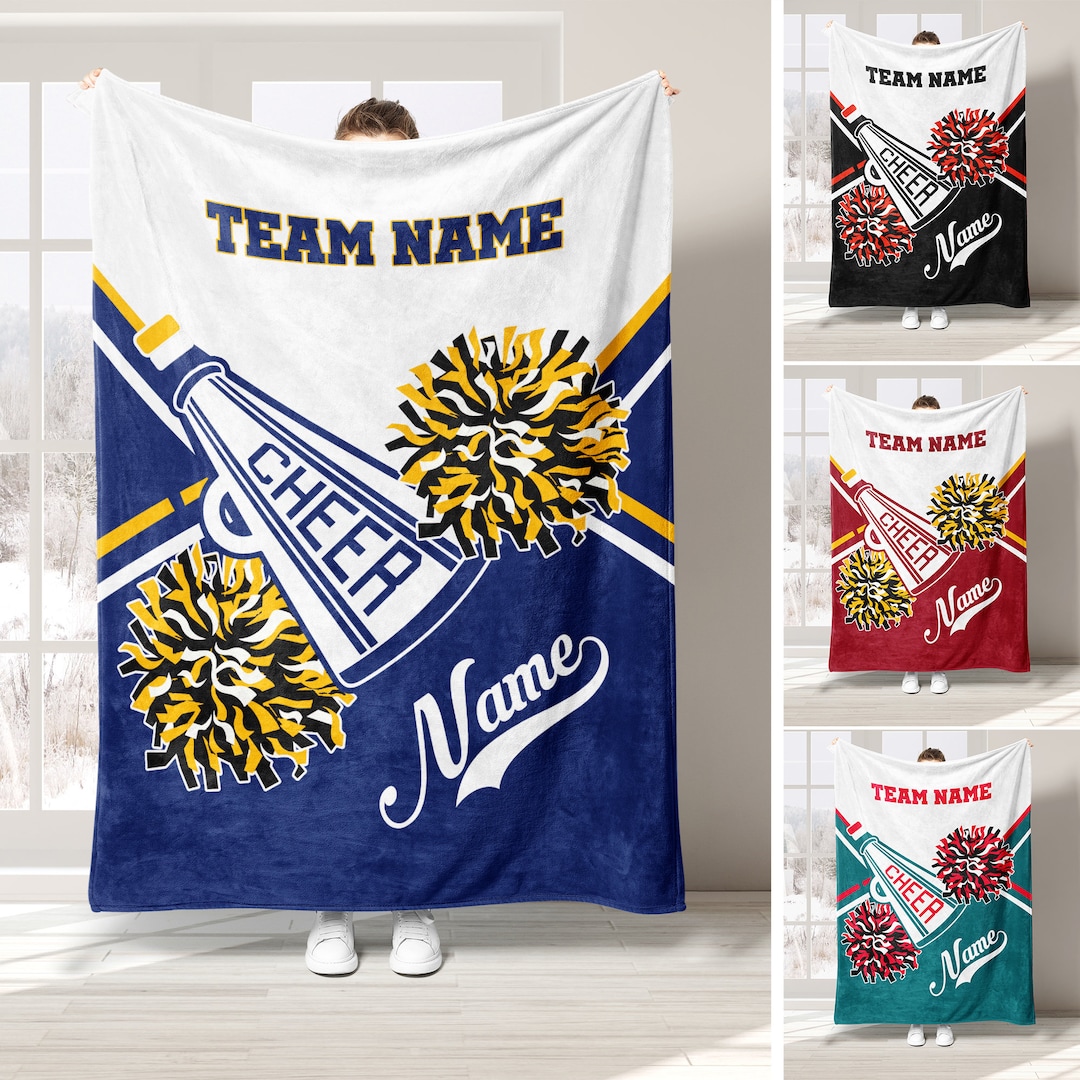 Personalized Cheerleading Blanket, Custom Name Soft Cozy Sherpa Fleece ...