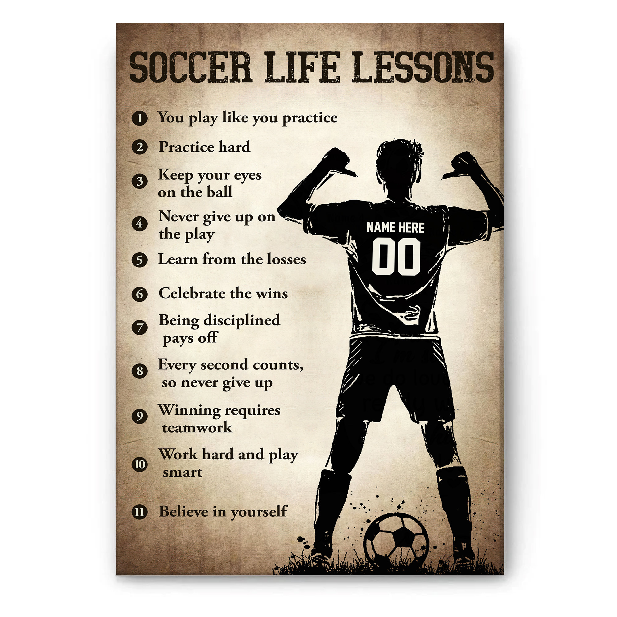 Personalized Soccer Poster/canvas, Soccer Life Lessons Wall Art Print ...