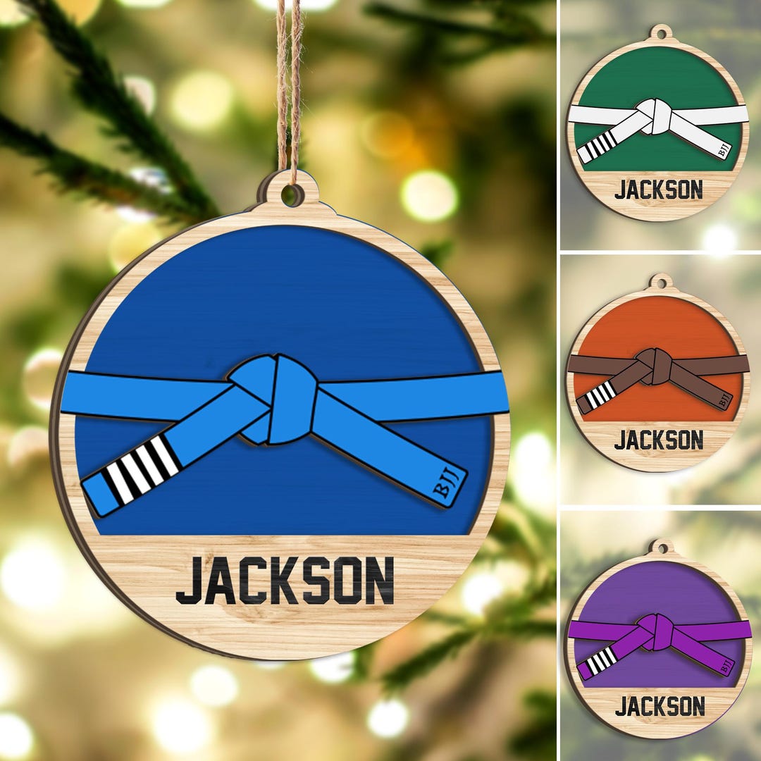 Personalized Jiu Jitsu Layered Wood Ornament, Custom Jiu Jitsu ...