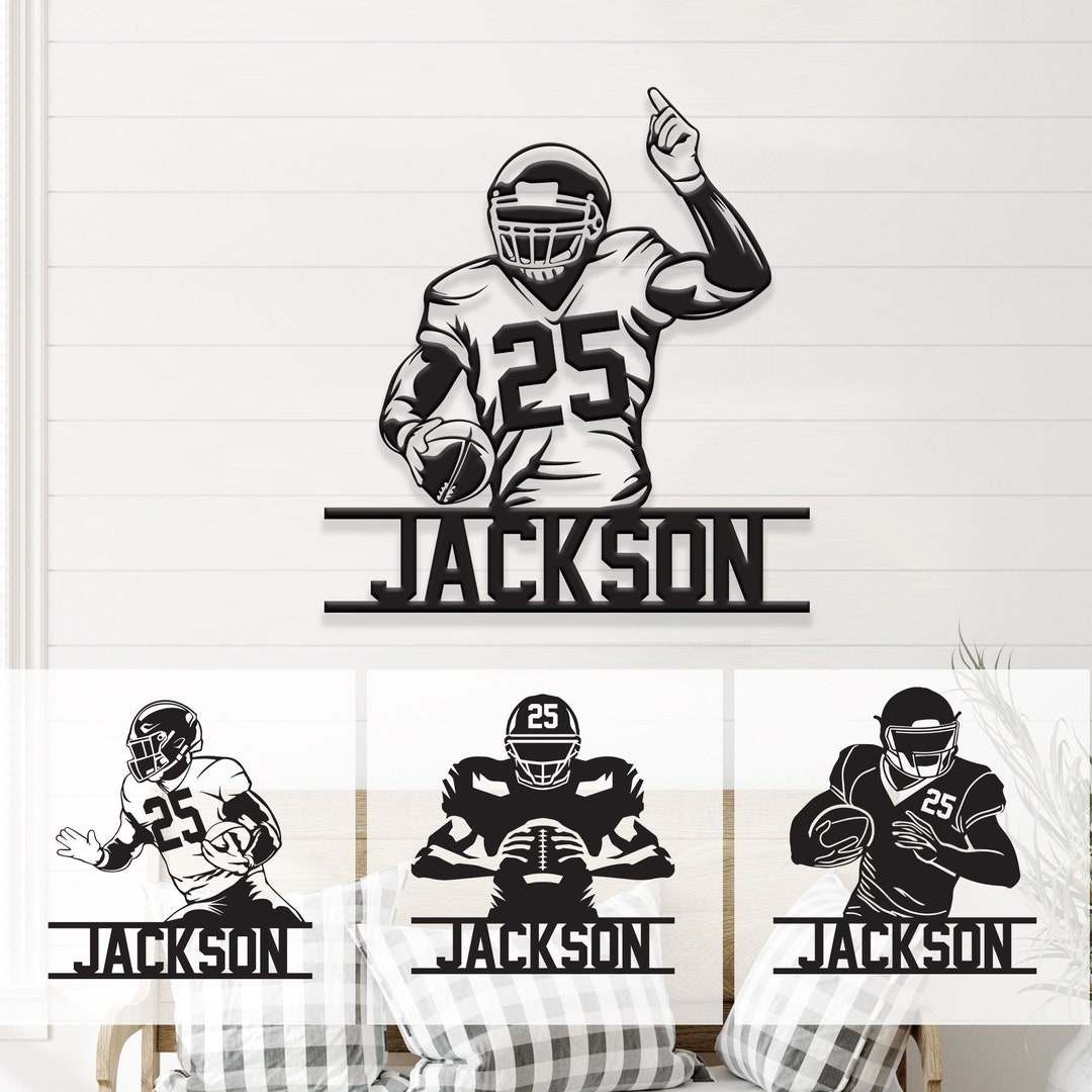 Personalized Football Metal Sign, American Football Sign, Custom Name ...