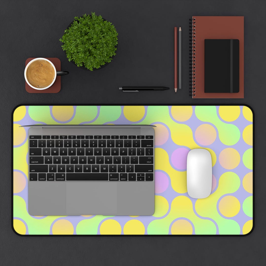 Retro 70s Abstract Desk Mat: Neoprene Boho Workspace Decor - Etsy