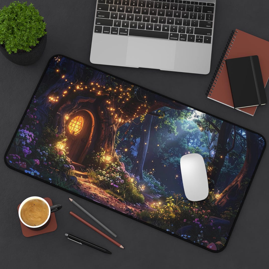Fantasy Forest Fairy Desk Mat: Gamer Office Decor - Etsy