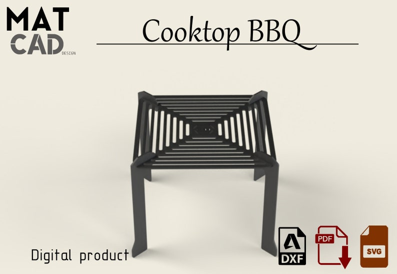 Open Fire Grill & Cooktop BBQ, Dxf File, Bbq, Svg Files for Plasma and ...