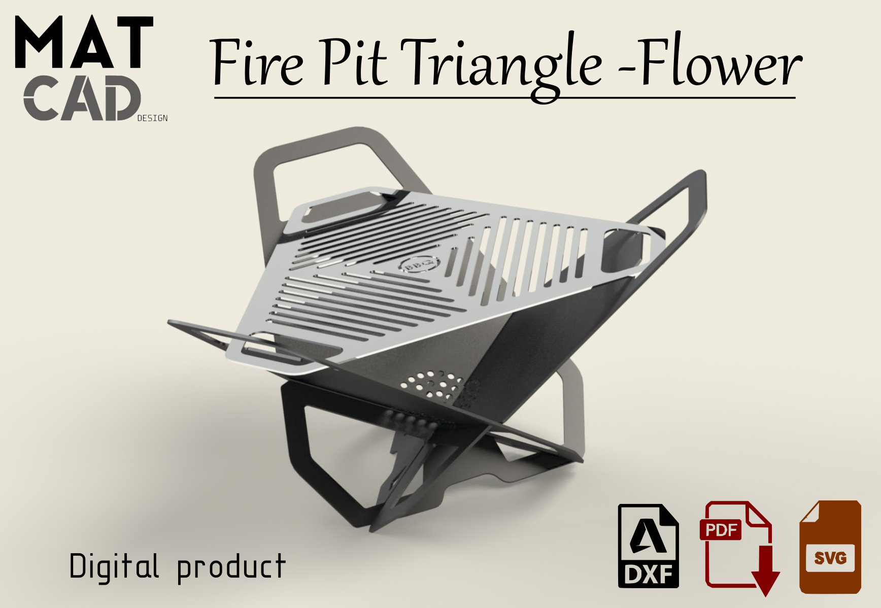 Triangle Fire Pit, Dxf File, Bbq, Grill Garden Fireplace, Svg Files for ...
