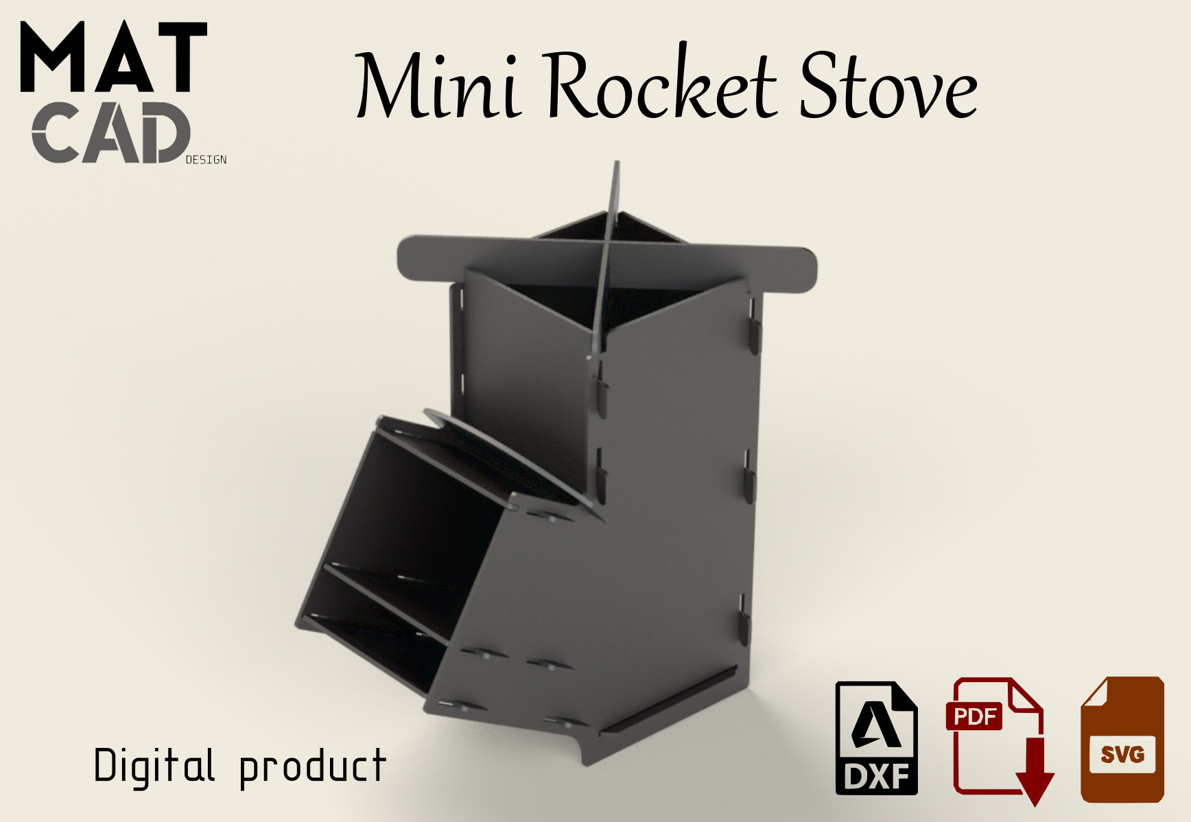 Mini Rocket Stove, Dxf File, Camping Stove, Small Collapsible Fire Pit ...