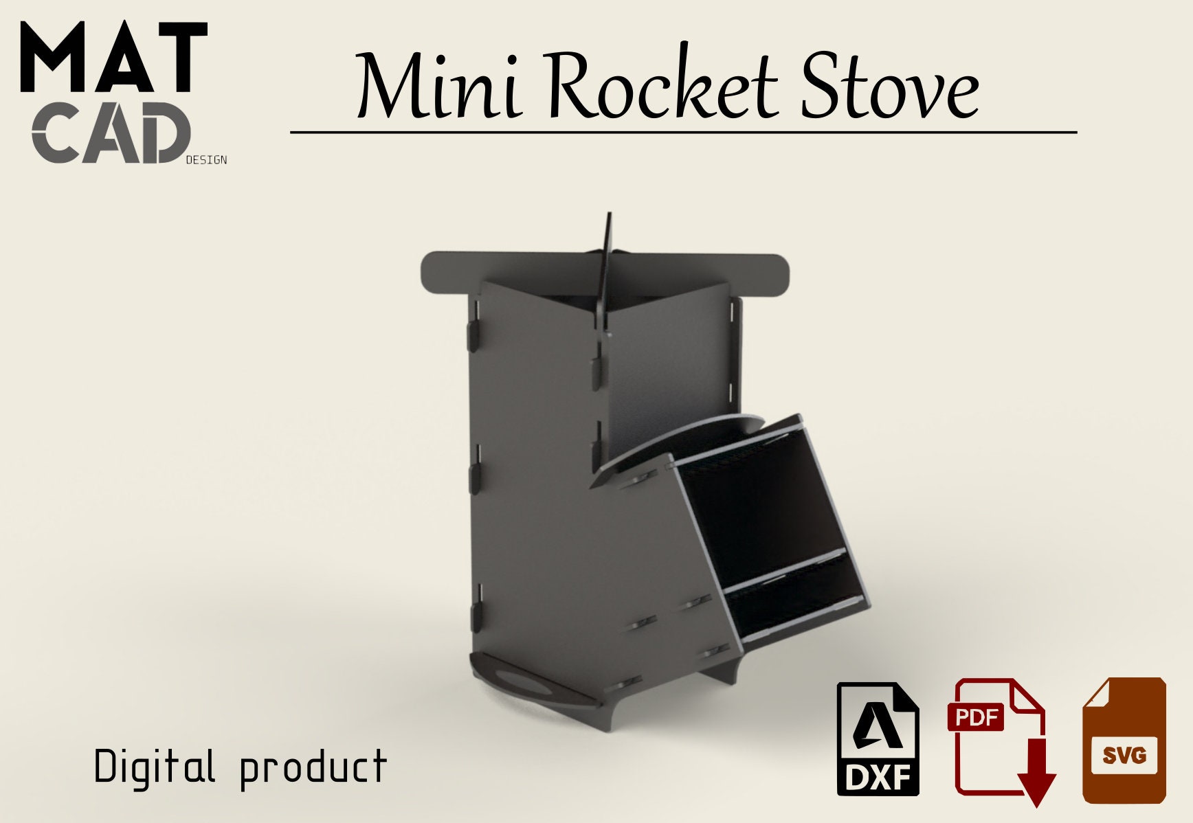 Mini Rocket Stove, Dxf File, Camping Stove, Small Collapsible Fire Pit ...