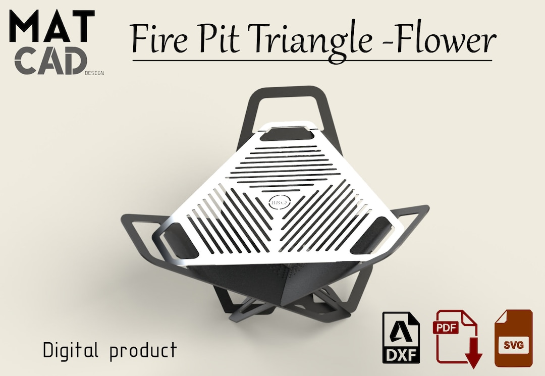 Triangle Fire Pit, Dxf File, Bbq, Grill Garden Fireplace, Svg Files for ...