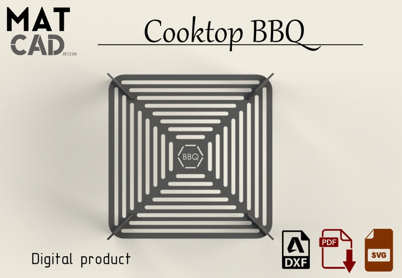 Open Fire Grill & Cooktop BBQ, Dxf File, Bbq, Svg Files for Plasma and ...