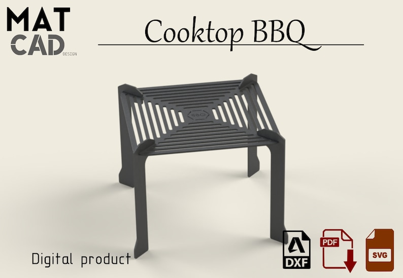 Open Fire Grill & Cooktop BBQ, Dxf File, Bbq, Svg Files for Plasma and ...