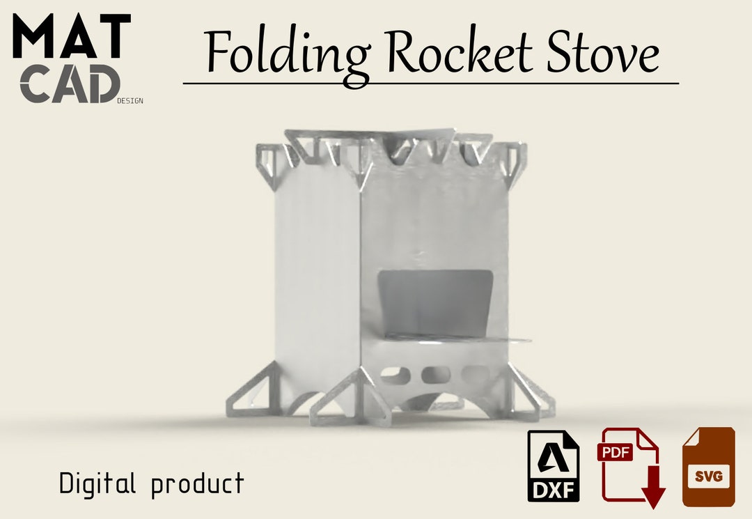 Folding Rocket Stove, Dxf File, Camping Stove, Small Collapsible Fire ...