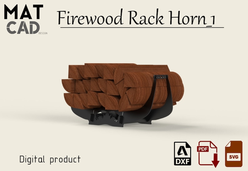 Fire Wood Rack, Horn Shape Metal Log Holder, Firewood Storage, Log ...