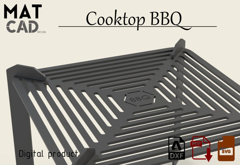 Open Fire Grill & Cooktop BBQ, Dxf File, Bbq, Svg Files for Plasma and ...