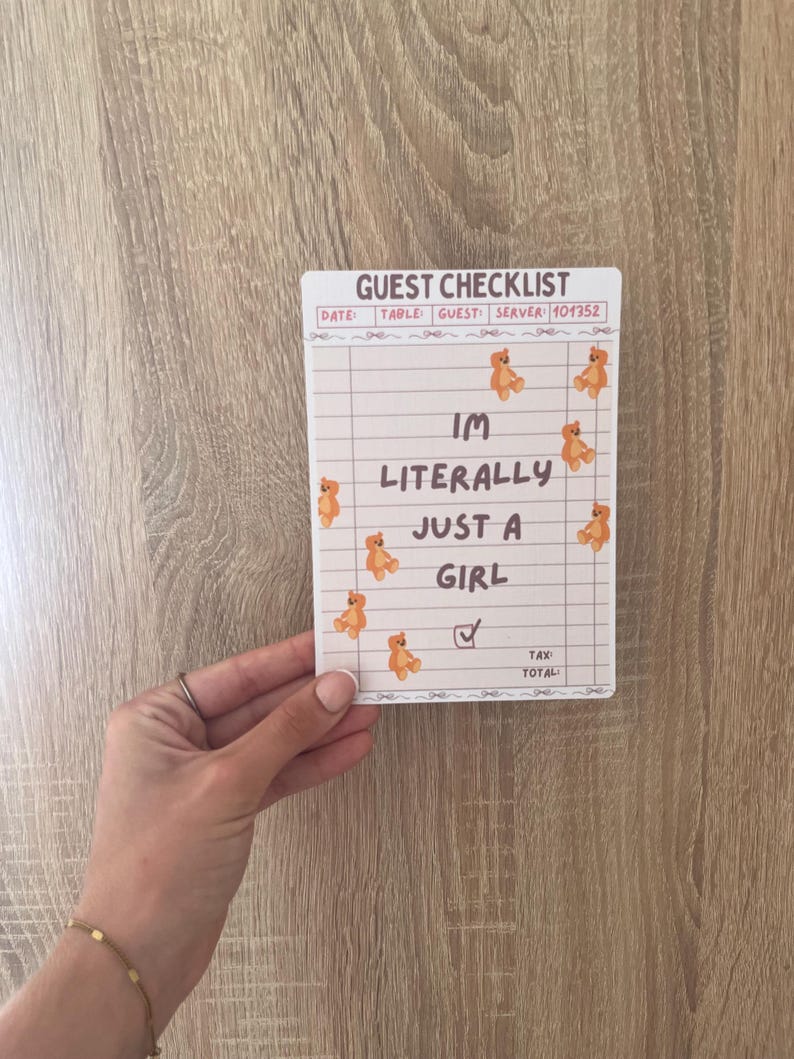 Guest Checklist Kindle Inserts | Paperwhite 11th Gen | Skins | Case ...