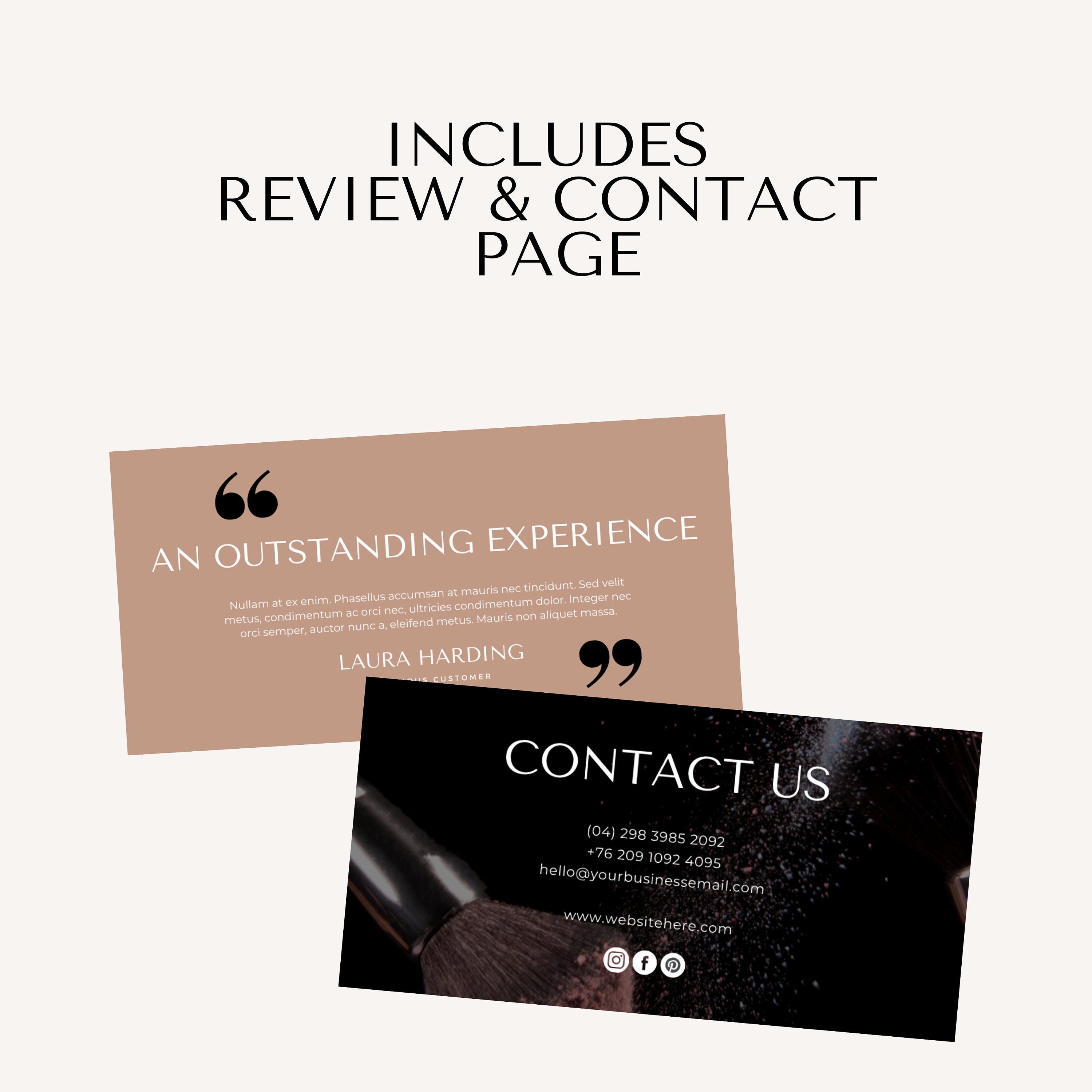 Beauty Glamour Website Template: Customizable Makeup & Cosmetics Design ...