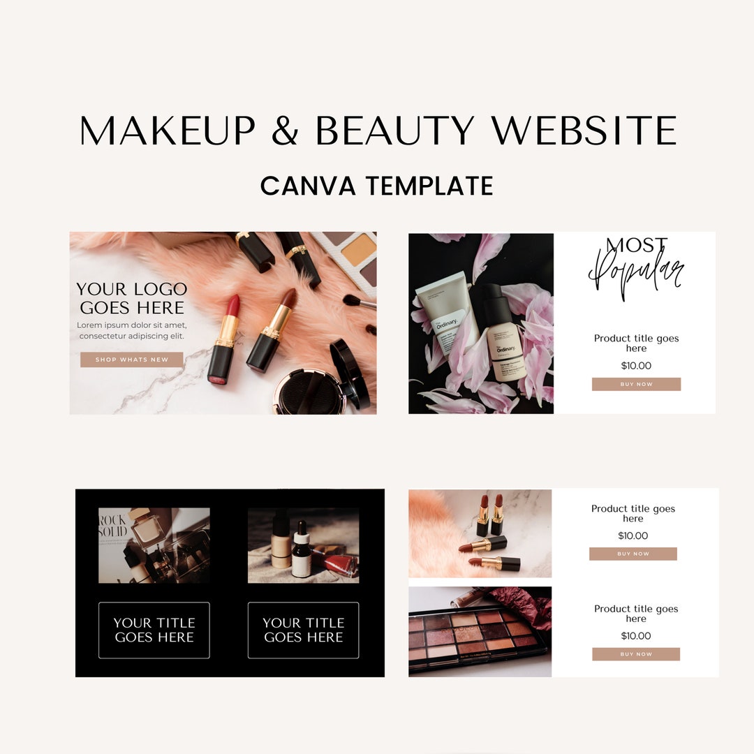 Beauty Glamour Website Template: Customizable Makeup & Cosmetics Design ...