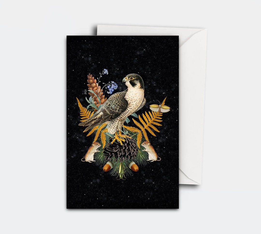 Magical Vintage Greeting Card Magical Forest Buzzard - Etsy