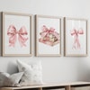 Trendy Pink Bows Wall Art Set of 3 Preppy Poster Girl Nursery, Dorm ...