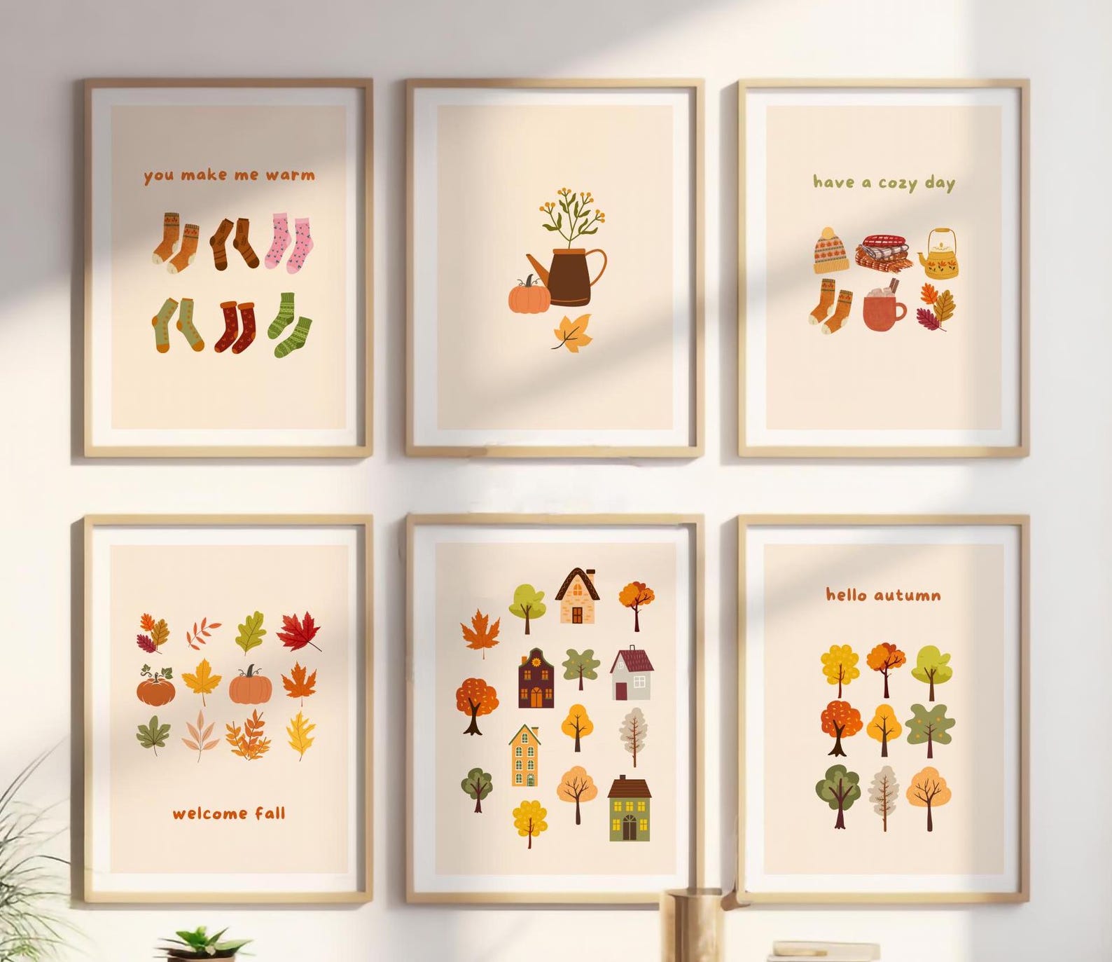 Thanksgiving Gallery Wall Set, Set of 6 Art Prints, Fall Decoration ...