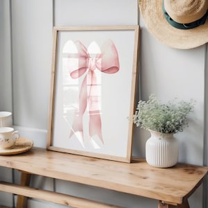 Trendy Pink Bows Wall Art Set of 3 Preppy Poster Girl Nursery, Dorm ...
