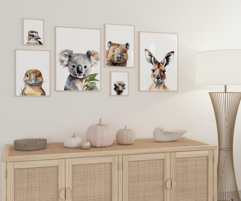 Australian Animal Nursery Prints, Set of 6 Decor, Indigenous ...