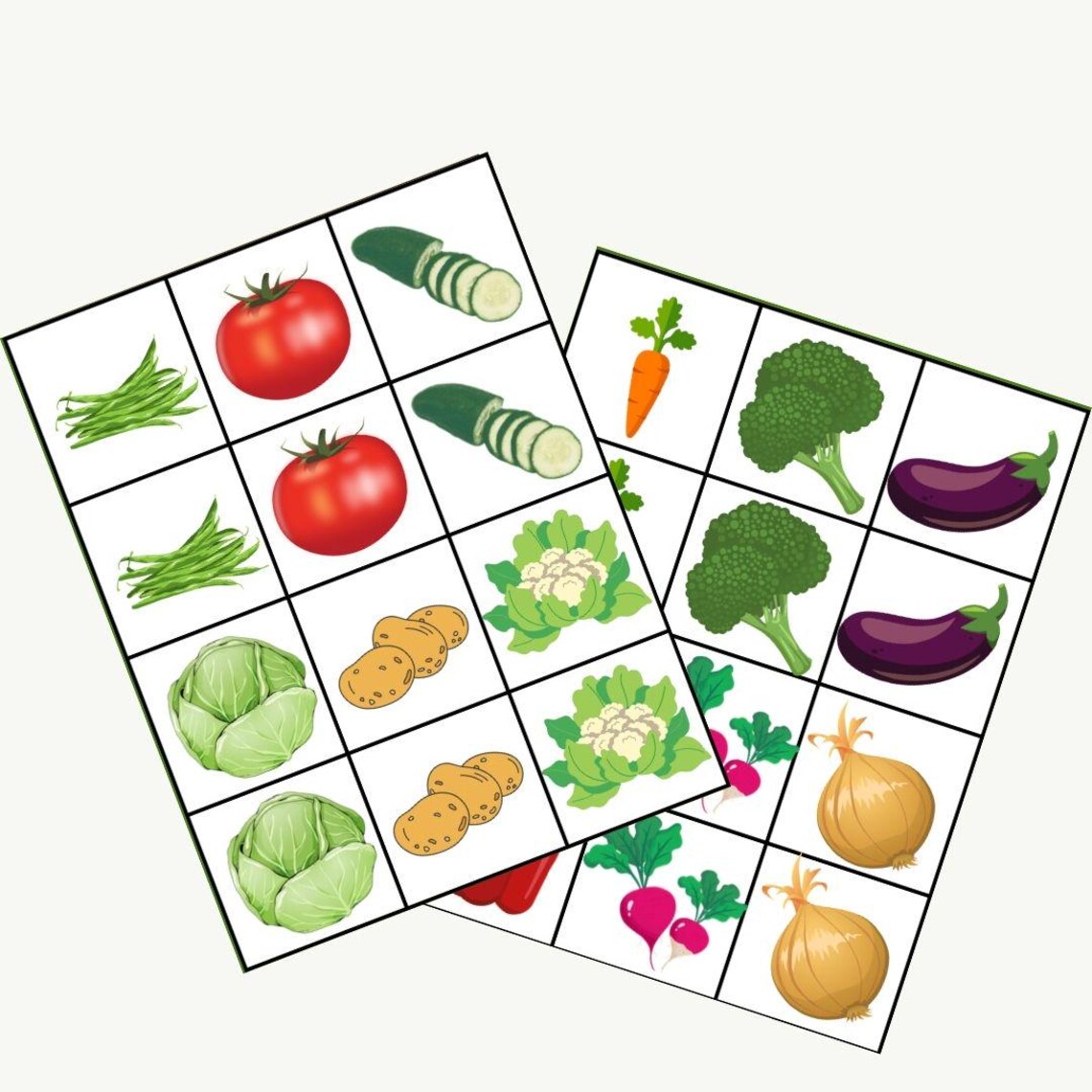 Vegetable Memory Game: Kids Matching Activity (PDF Printable) - Etsy