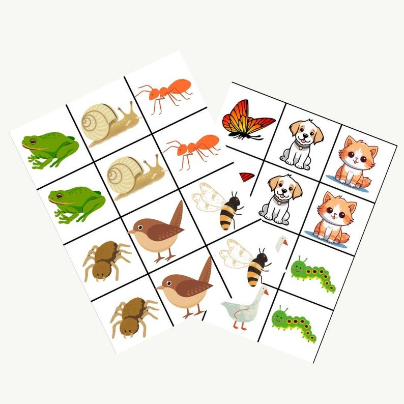 Farm Animals Matching Game, Printable Farm Animals Memory Game, Animals ...