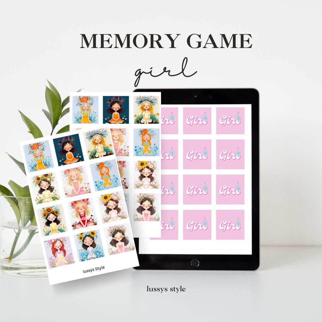 Cute Printable Memory Game – Flower Fairy Girl Theme | Kids Matching ...