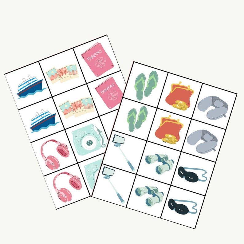 Travel Matching Game: Kids Memory Cards (printable PDF) - Etsy