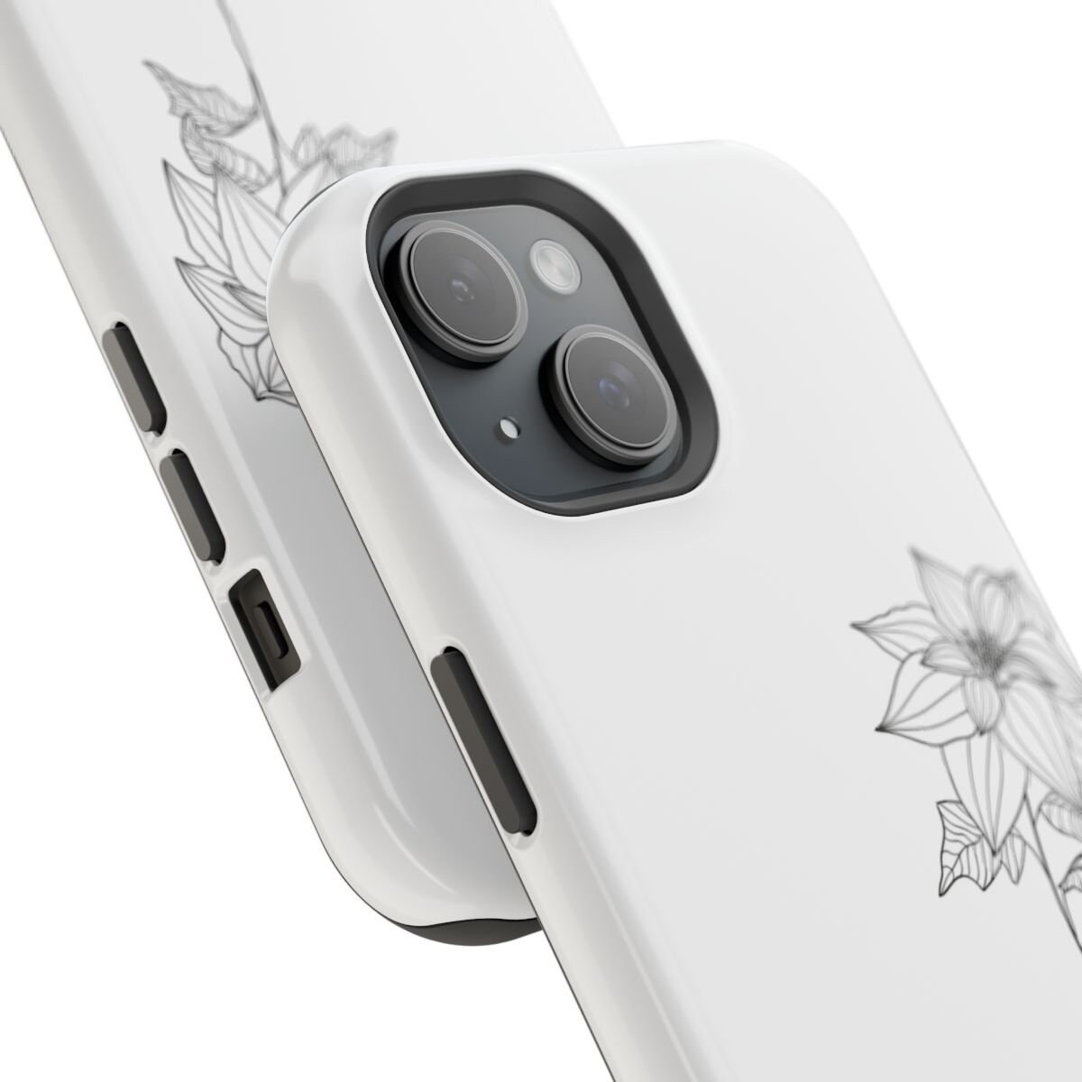 Personalized Birth Flower iPhone Magnetic Tough Case (L) for 15, 14, 13 ...