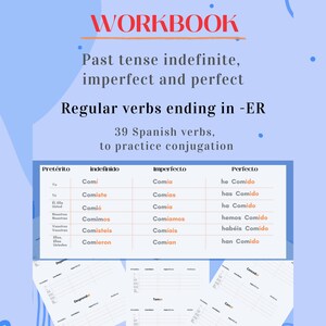 Workbook. 39 Spanish Verbs, to Practice Conjugation in Past Tense ...