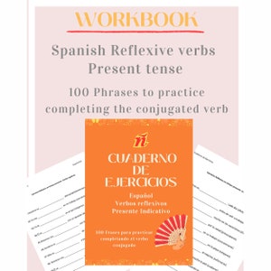 Spanish Workbook: Reflexive Verbs in Present Indicative Tense. 100 ...