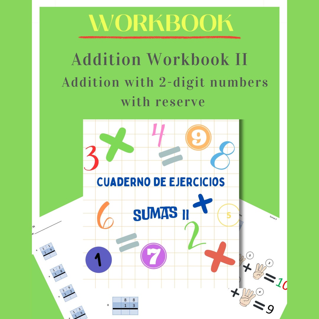 Sumas II Exercise Book.a Simple Notebook to Practice Addition With 2 ...