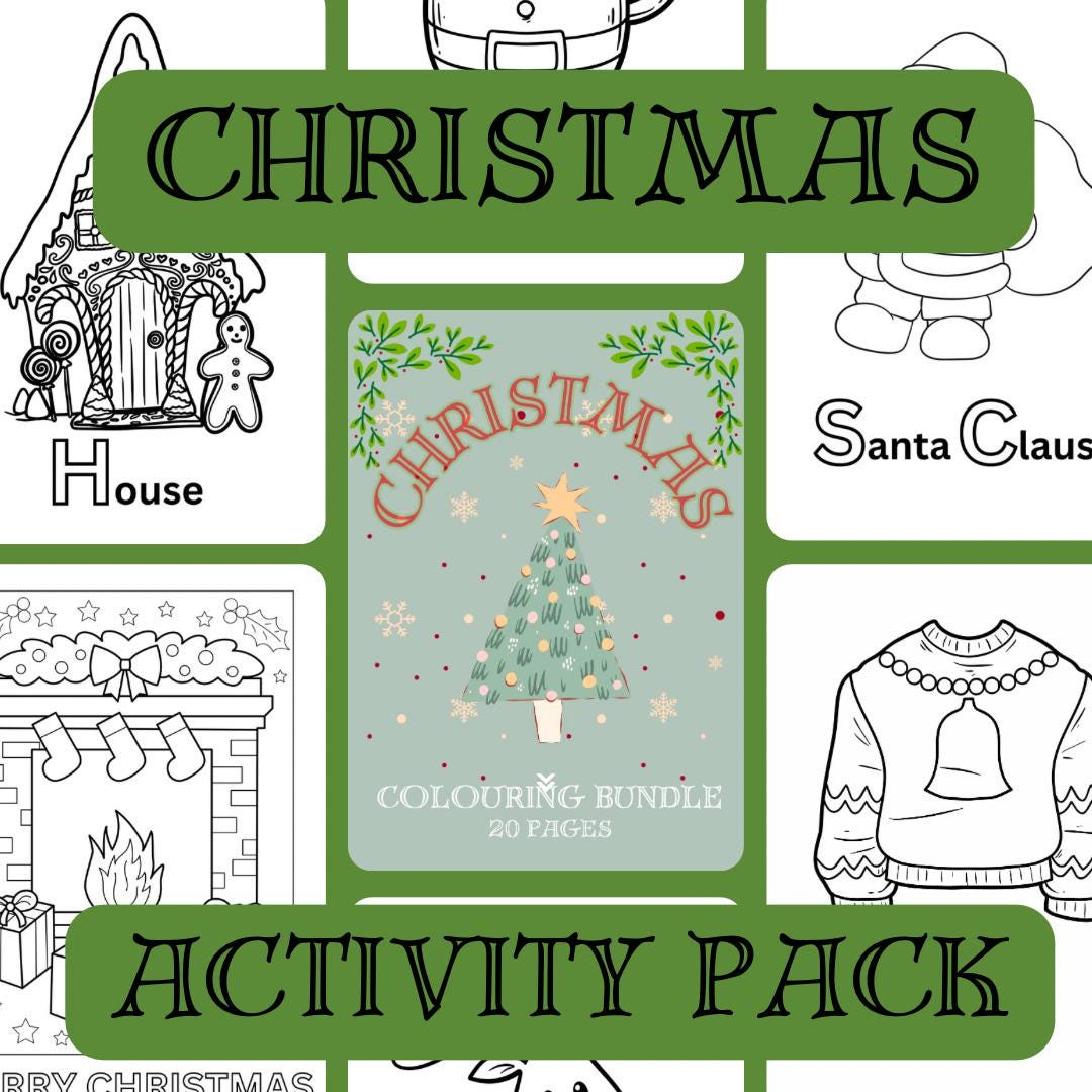 Children's Christmas Colouring in Bundle. Activity Pack for Kids ...