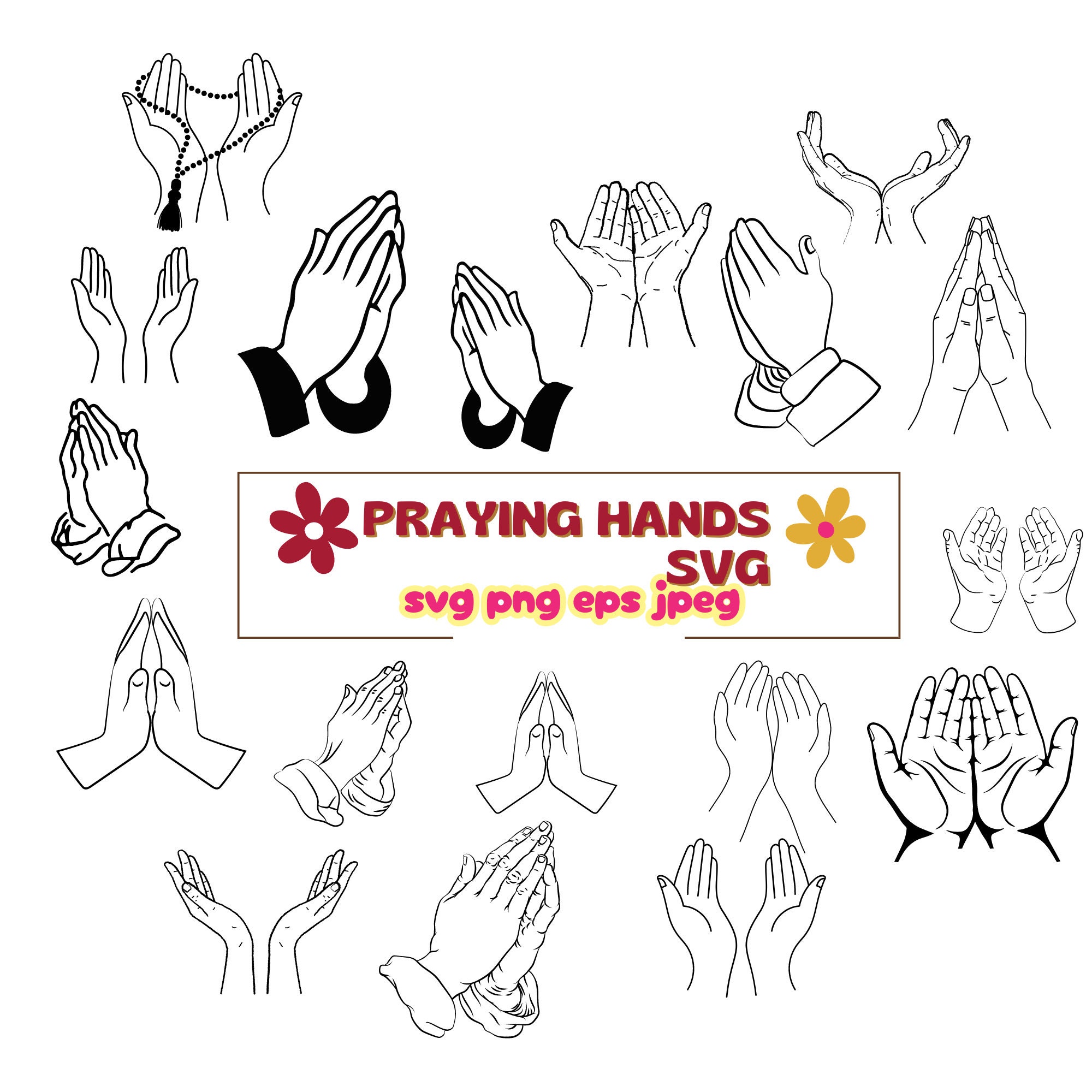Praying Hands Svg, Praying Hands Png, Religious Svg, Prayer Svg ...