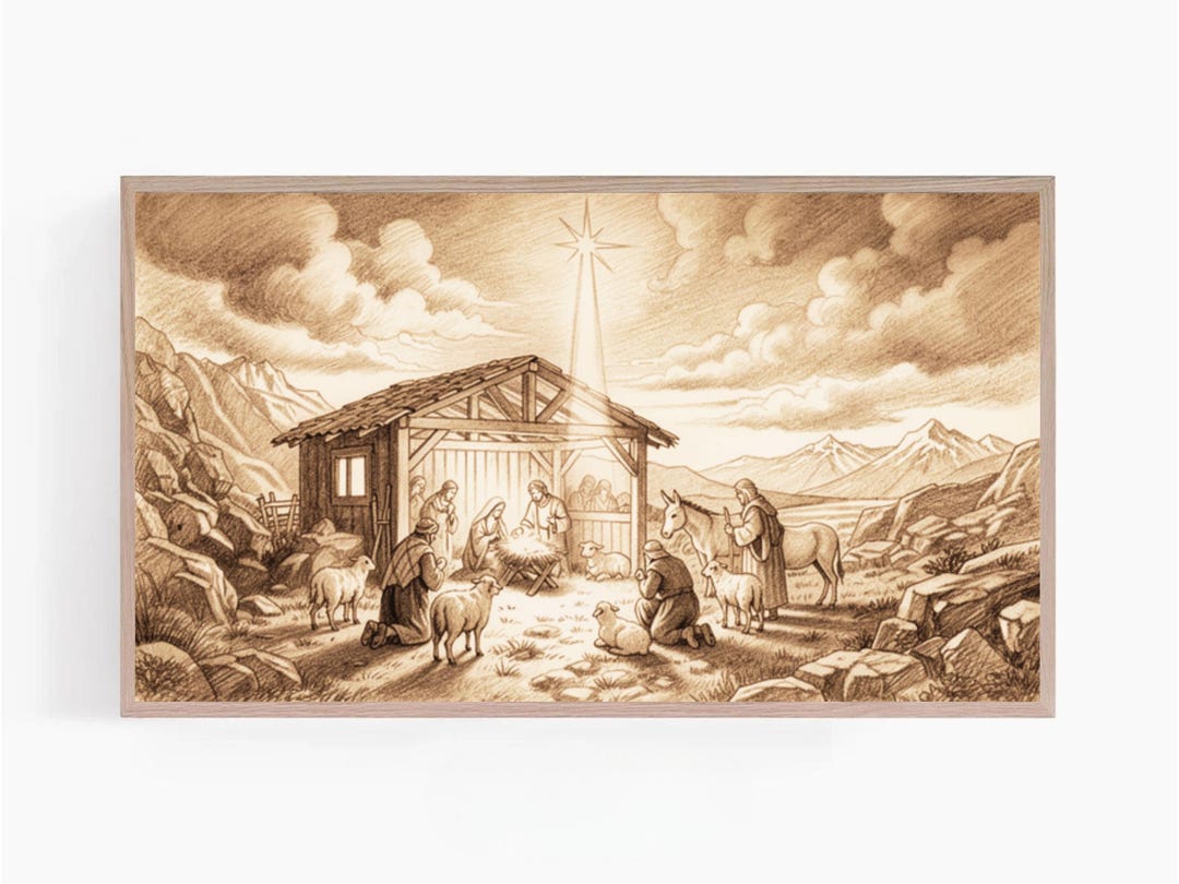 Nativity Frame Tv Art, Digital Download Art for Frame Tv, Christian Tv ...