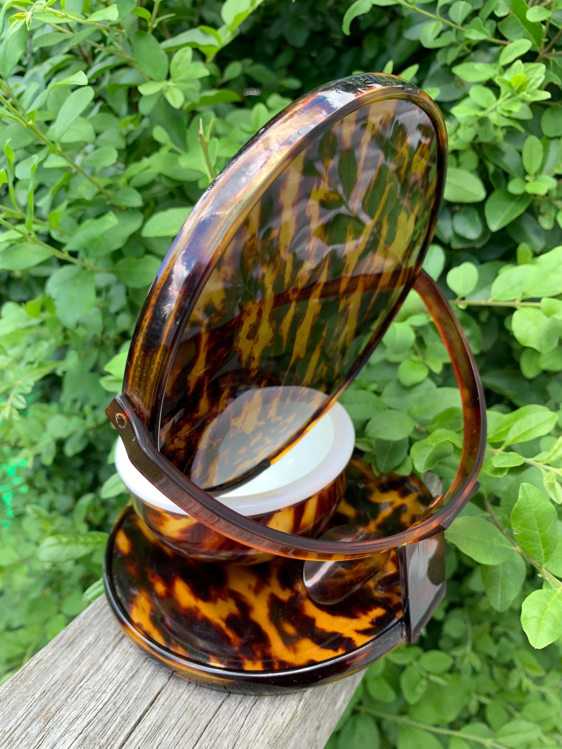 Fabulous Vintage Shaving Fold Away Mirror & Bowl Faux Tortoise Shell ...