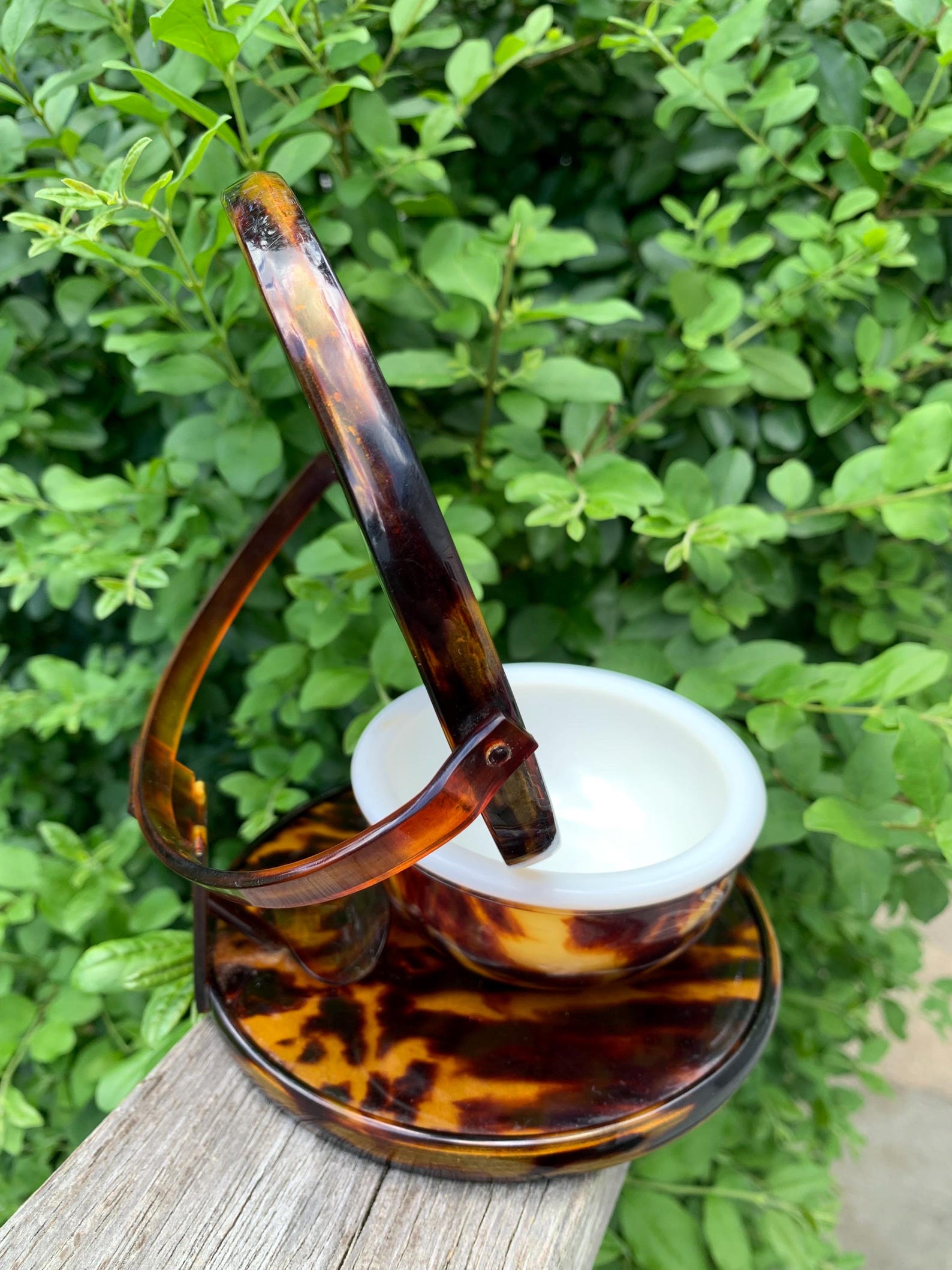 Fabulous Vintage Shaving Fold Away Mirror & Bowl Faux Tortoise Shell ...