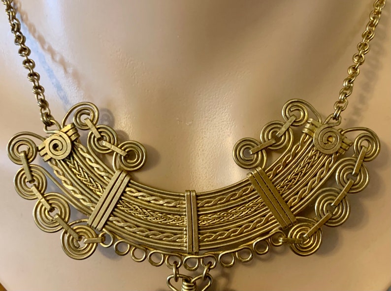 Stunning Neck Piece Ancient Roman Style Necklace Turquoise Stone Gold ...