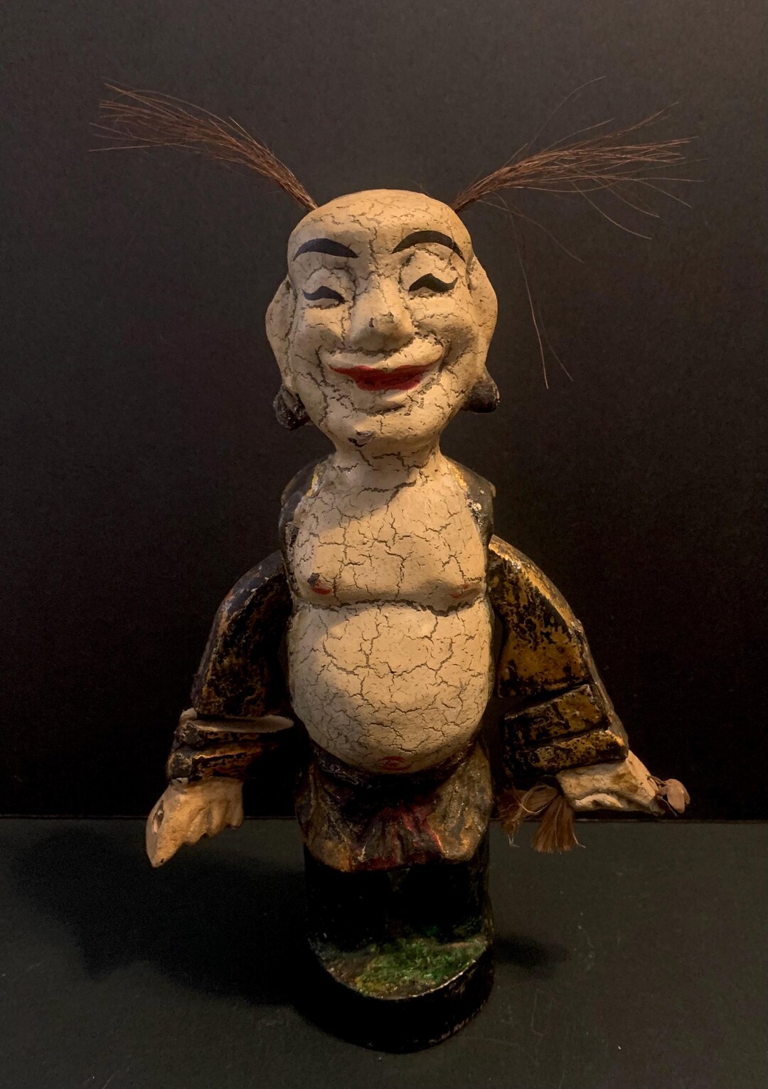 Vintage Carved Wooden Doll Man Statue Pull String Asian Water Puppet - Etsy