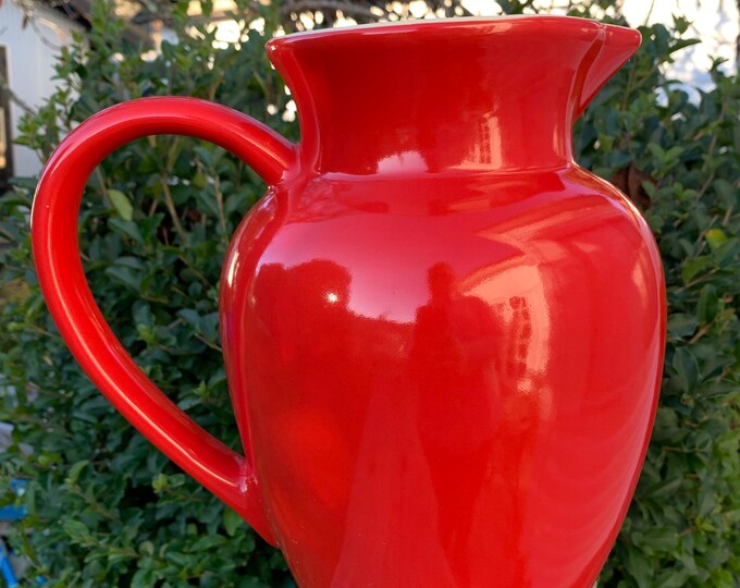 Large 2 Litre Red Ceramic Jug Water Pitcher Big Ewer Watering - Etsy