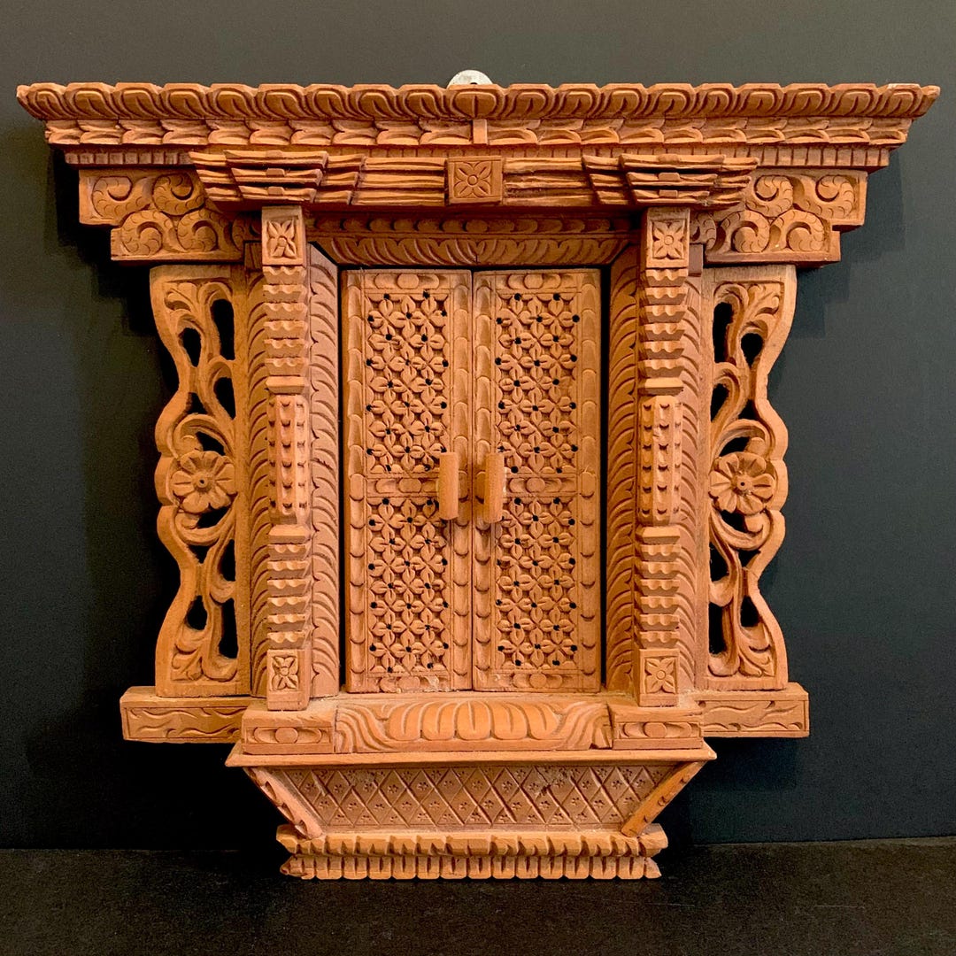 Newari Wooden Window Carved Wood Picture Frame Wall Art Ankhijhyal - Etsy