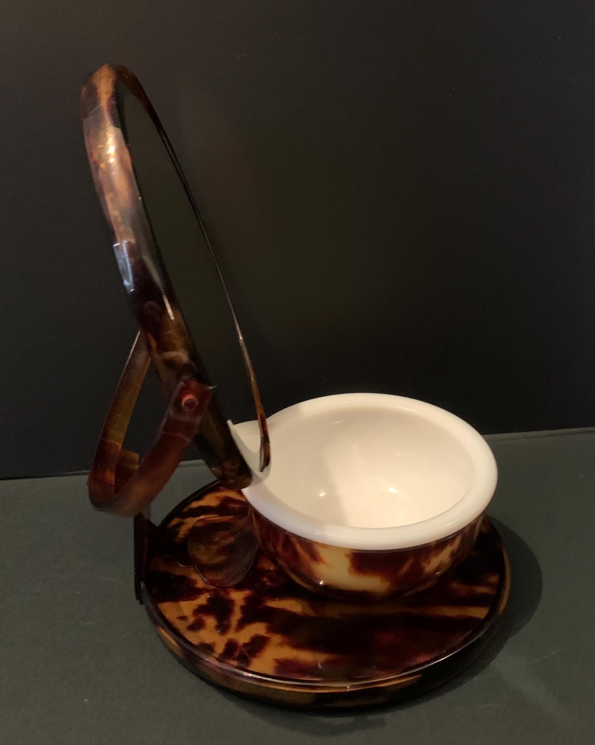 Fabulous Vintage Shaving Fold Away Mirror & Bowl Faux Tortoise Shell ...