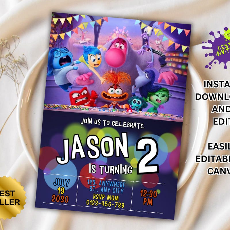Inside Out Invite - Etsy