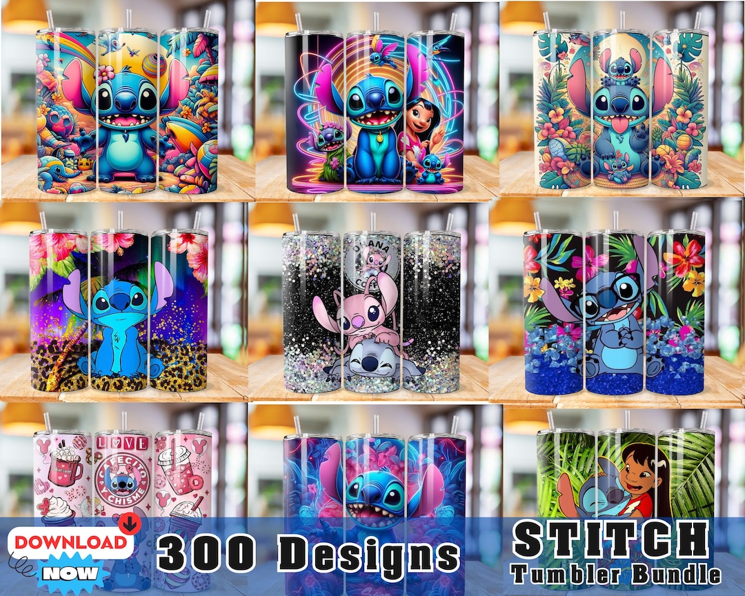 300 Stitch Tumbler Wrap Designs Bundle, Stitch Sublimation Designs, 20 ...