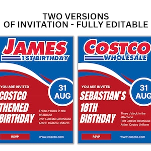 Costco Party Package, Costco Birthday Bundle, Editable Price Sign ...