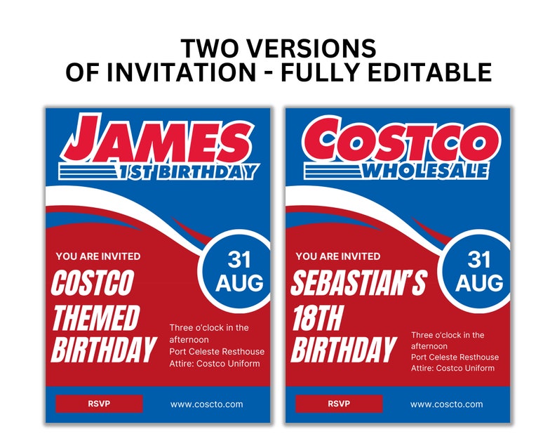 Costco Party Package, Costco Birthday Bundle, Editable Price Sign ...