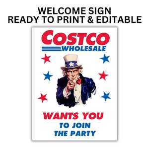 Costco Party Package, Costco Birthday Bundle, Editable Price Sign ...